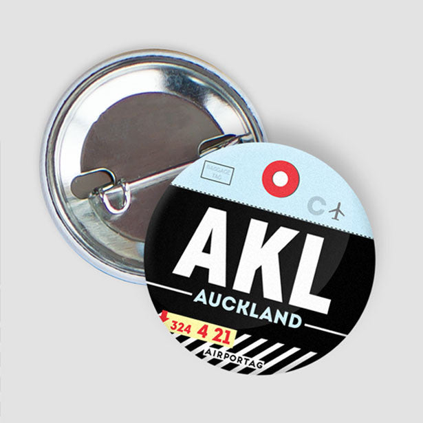 Pinback Button Auckland Airport Auckland New Zealand IATA Code AKL Pinback Button Auckland Airport Auckland New Zealand IATA Code AKL