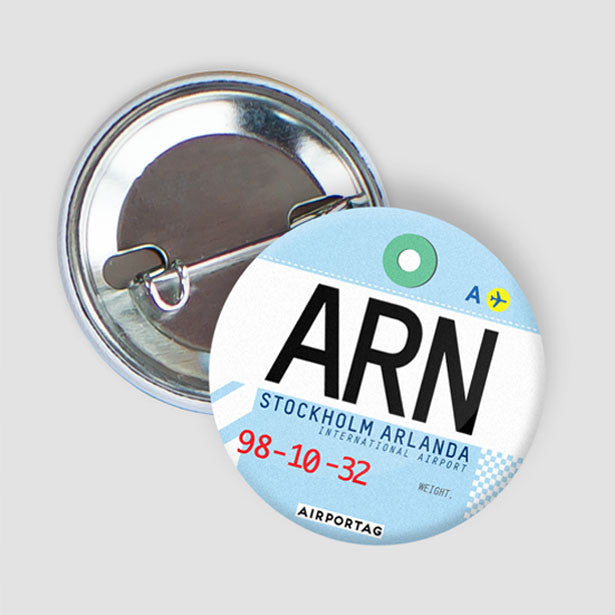 Pinback Button Stockholm Arlanda Airport Sweden IATA Code ARN pinback-button-stockholm-arlanda-airport-sweden-iata-code-arn