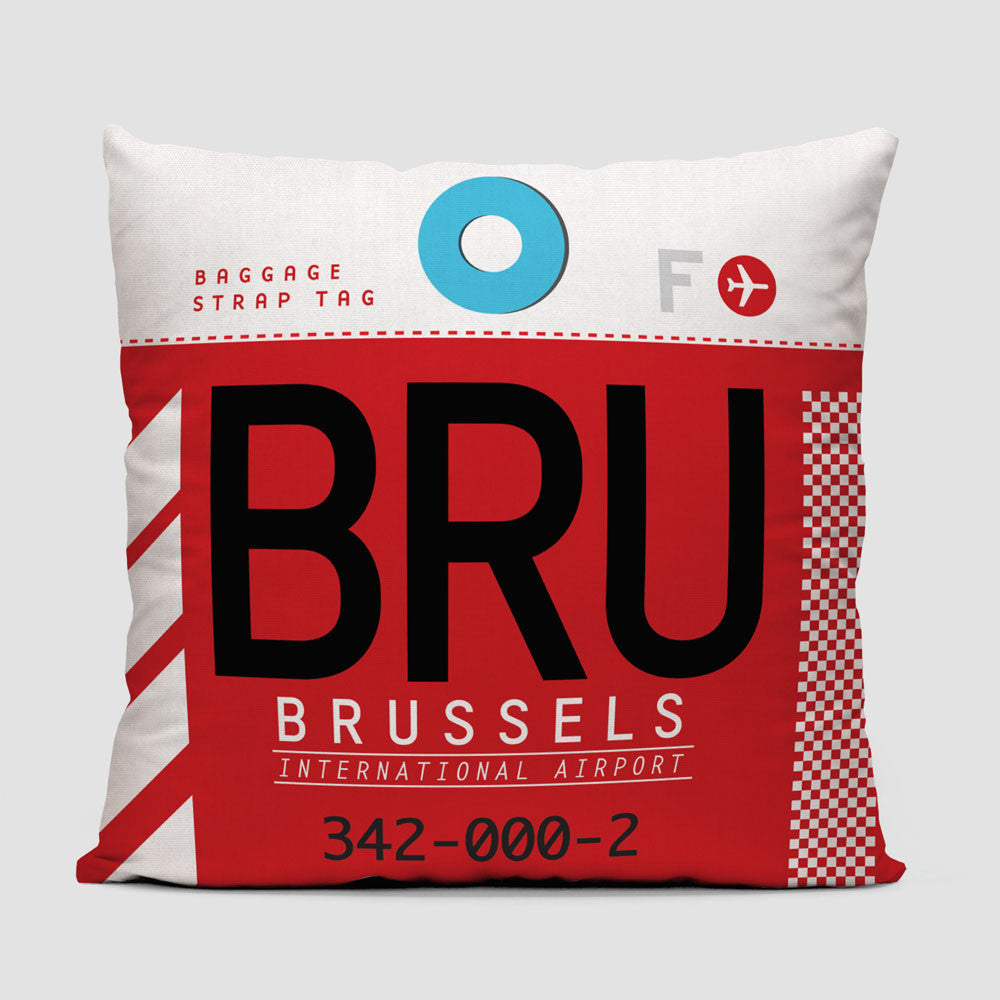 Airport Code Throw Pillow - BRU - Brussels Airport
