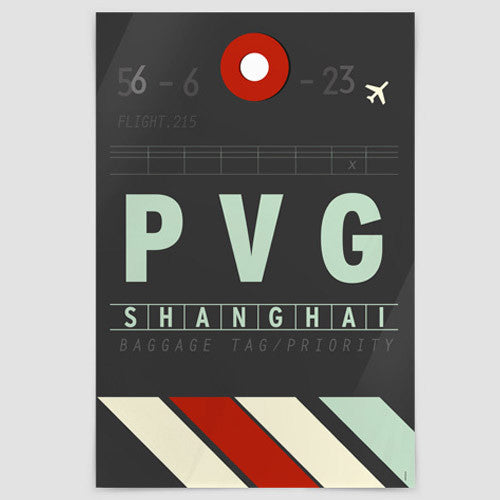 Poster Wall Art Print PVG Shanghai Pudong Intl Airport IATA poster-wall-art-print-pvg-shanghai-pudong-intl-airport-iata