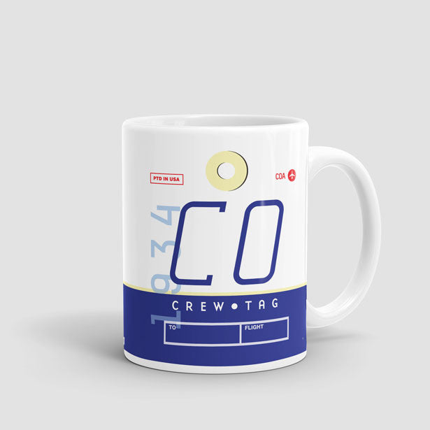 Coffee Mug - Continental Airlines - IATA code CO