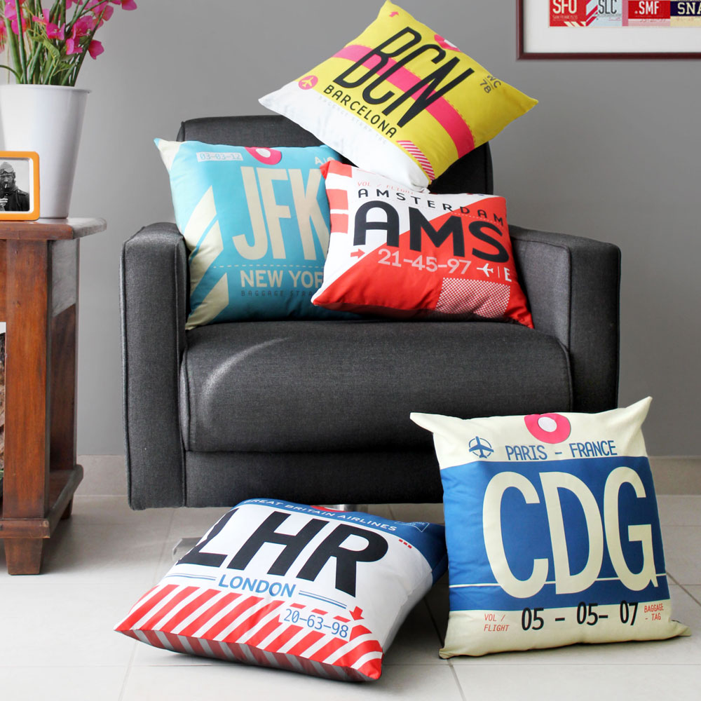 IATA Code Throw Pillows