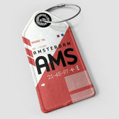 Airport Code Luggage Tag - IATA code AMS baggage tag