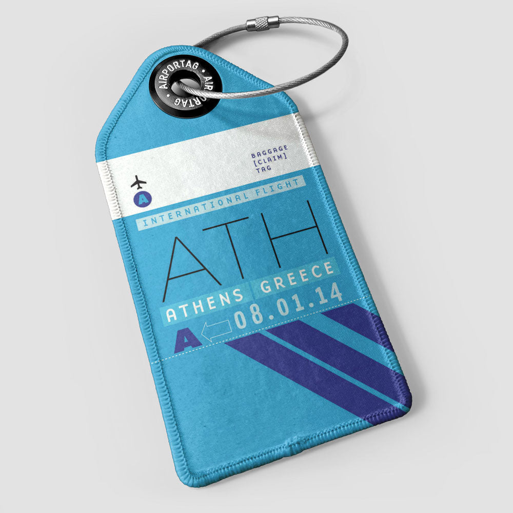Airport Code Luggage Tag - IATA code ATH baggage tag