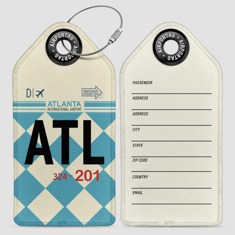 Airport Code Luggage Tag - IATA code ATL baggage tag