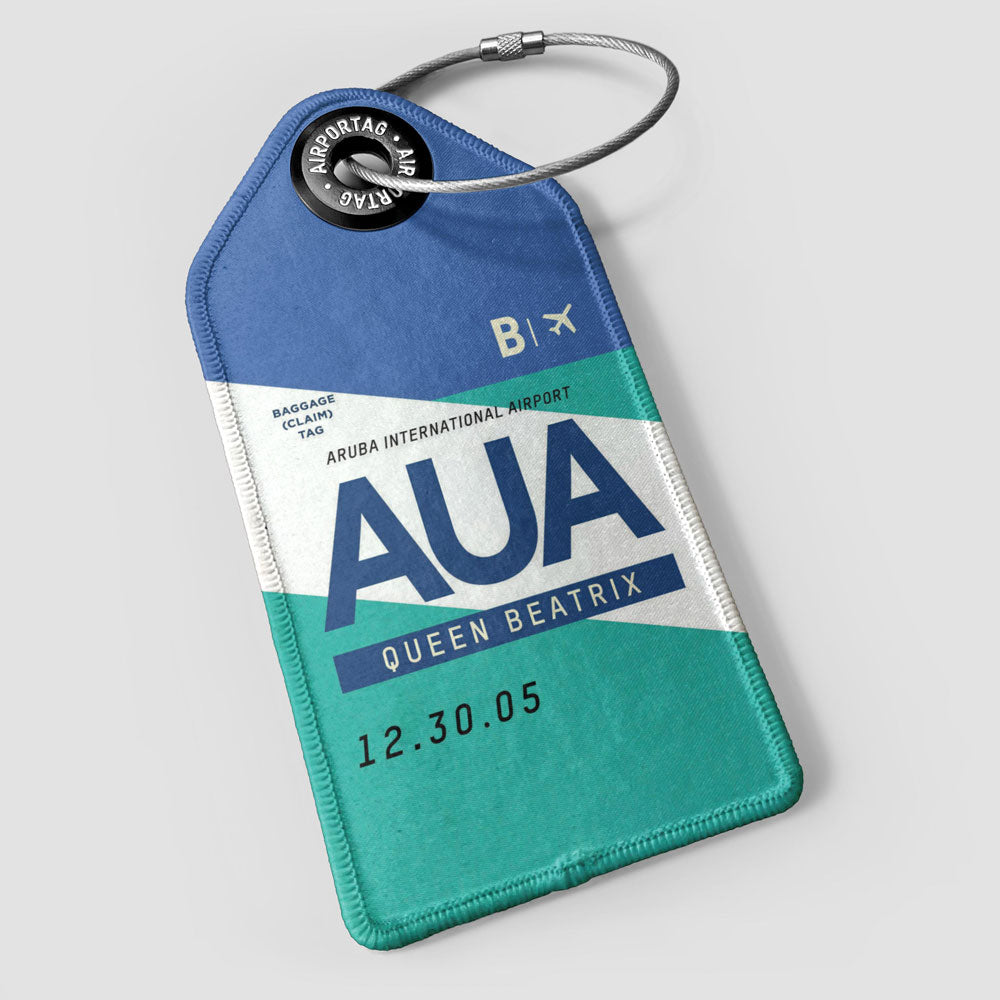Airport Code Luggage Tag - IATA code AUA baggage tag