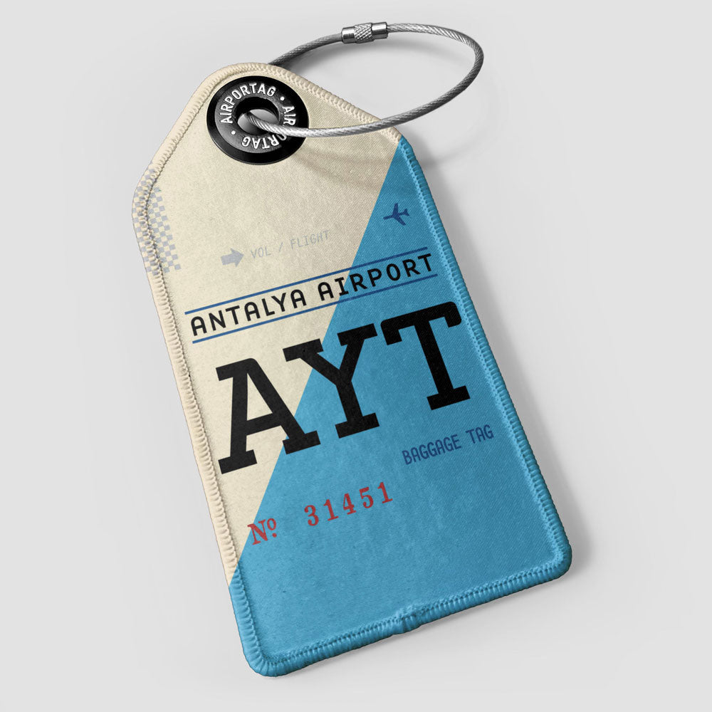 Airport Code Luggage Tag - IATA code AYT baggage tag