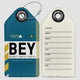 Airport Code Luggage Tag - IATA code BEY baggage tag