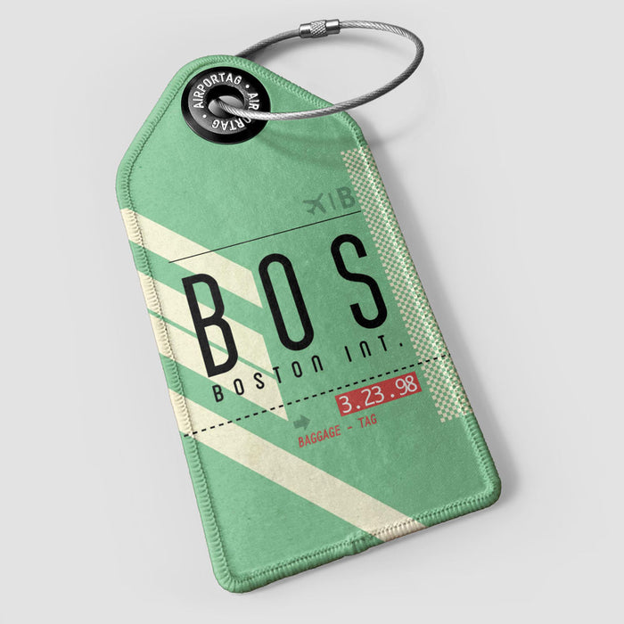 Airport Code Luggage Tag - IATA code BOS baggage tag