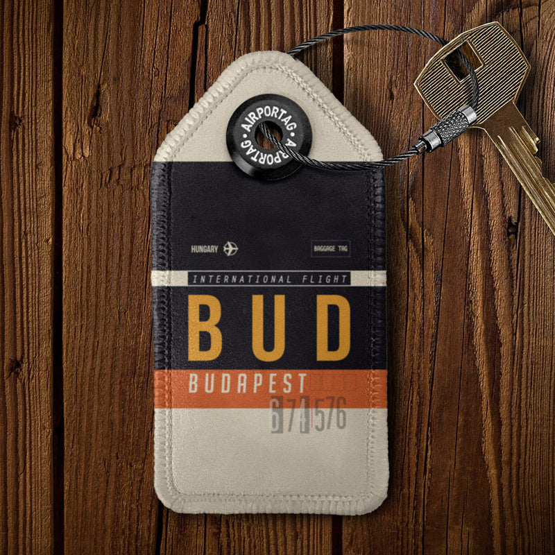 BUD - Budapest Ferenc Liszt Airport - Leather Keychain