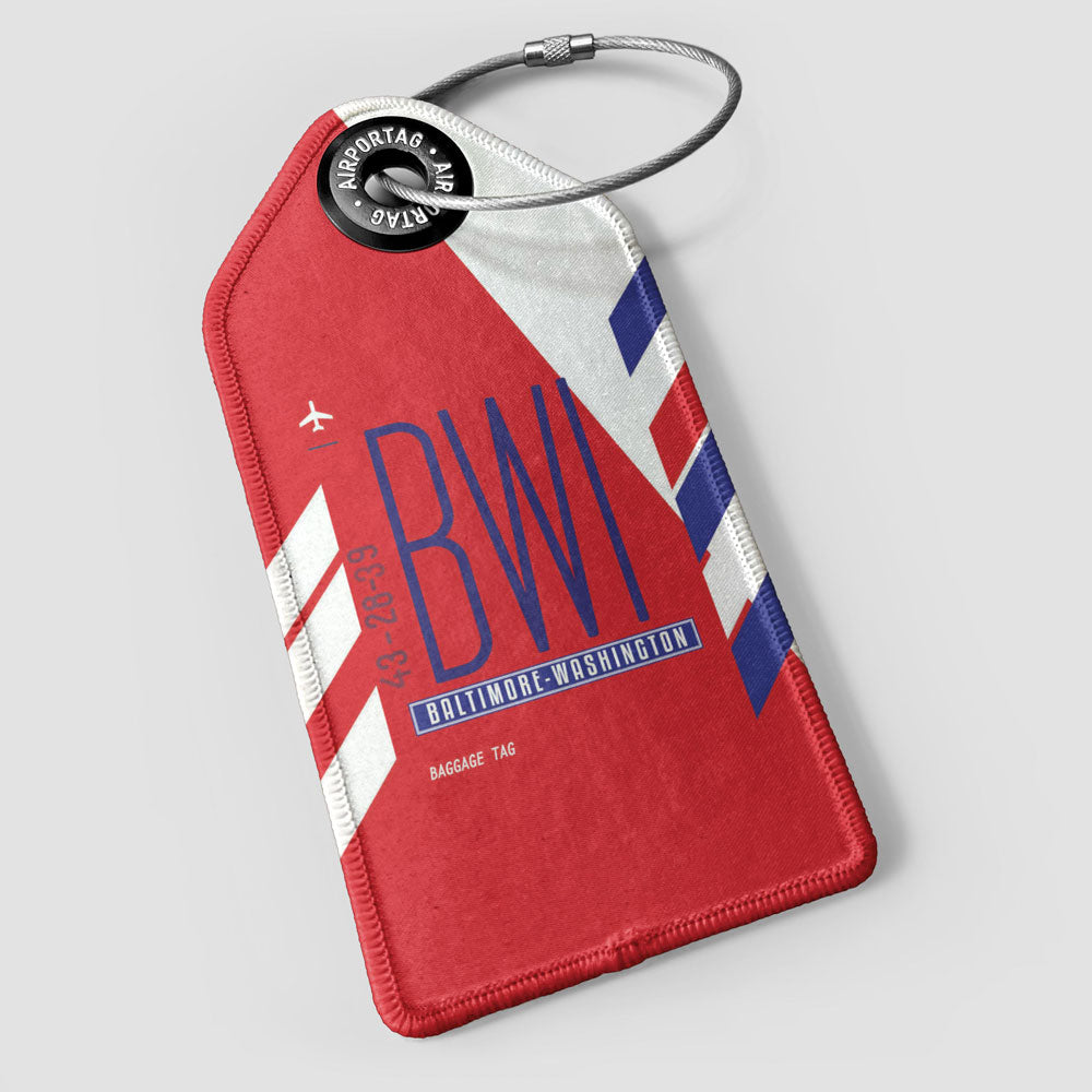 Airport Code Luggage Tag - IATA code BWI baggage tag