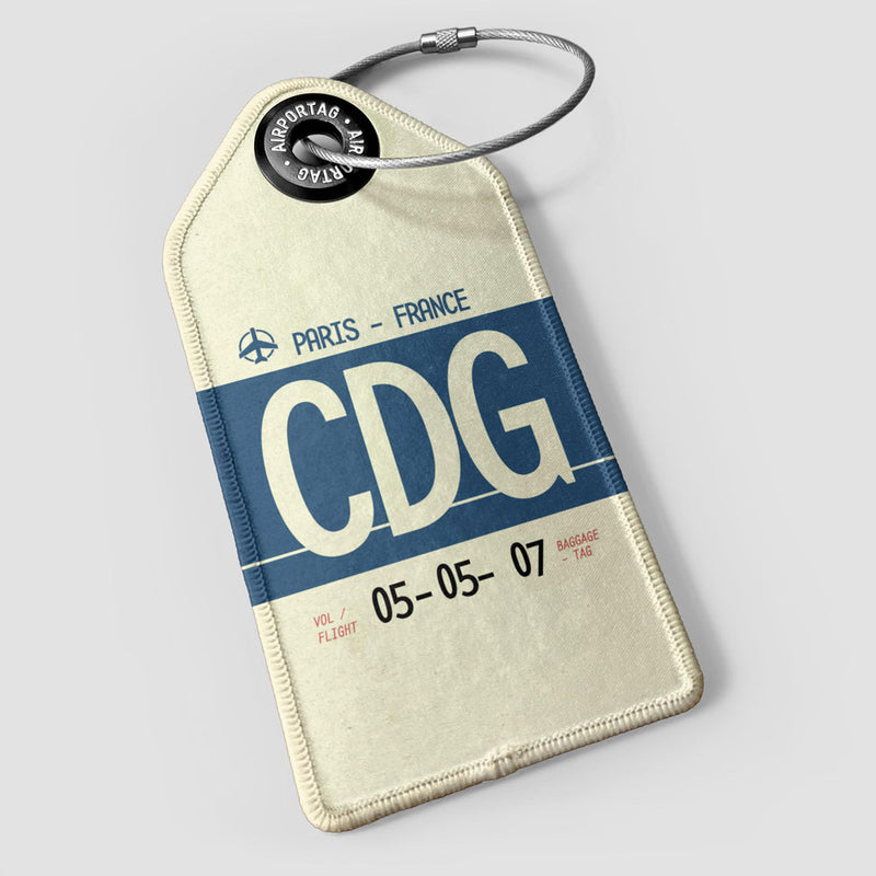 Airport Code Luggage Tag - IATA code CDG baggage tag