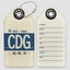 Airport Code Luggage Tag - IATA code CDG baggage tag