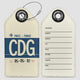 Airport Code Luggage Tag - IATA code CDG baggage tag