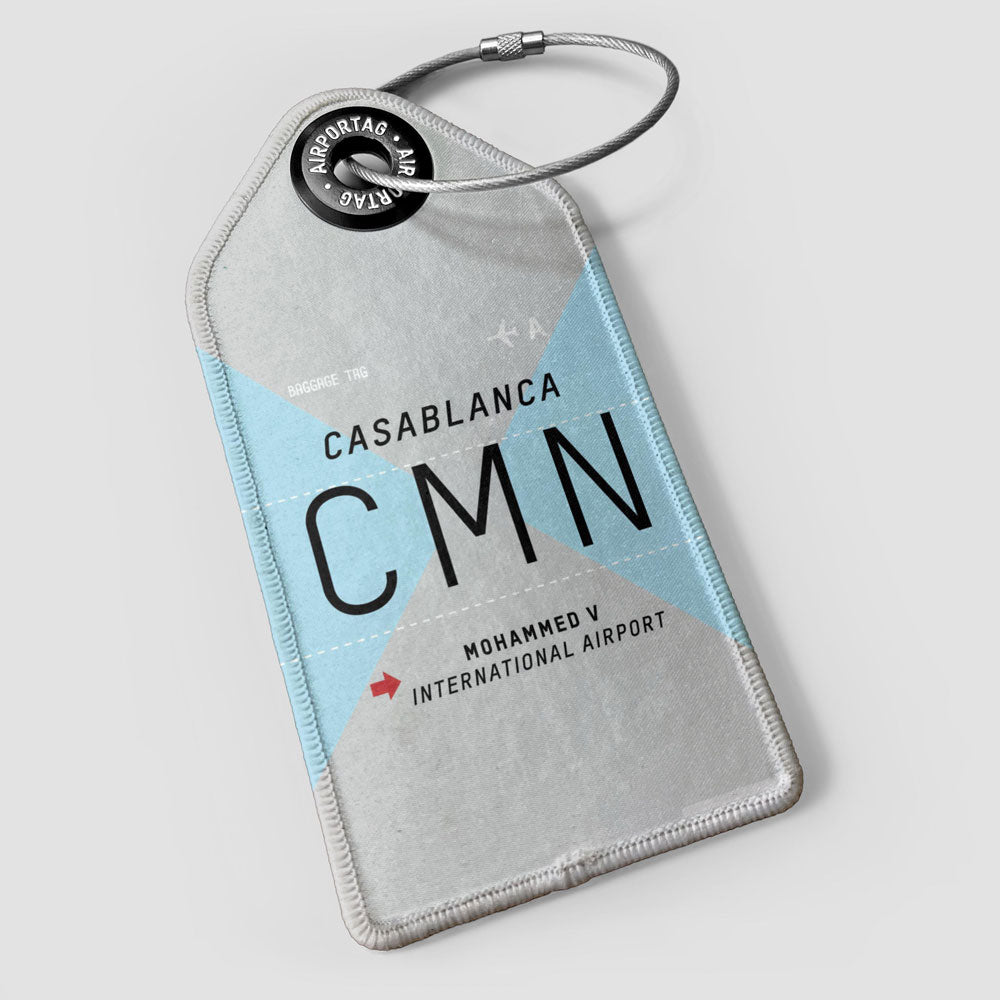 Airport Code Luggage Tag - IATA code CMN baggage tag