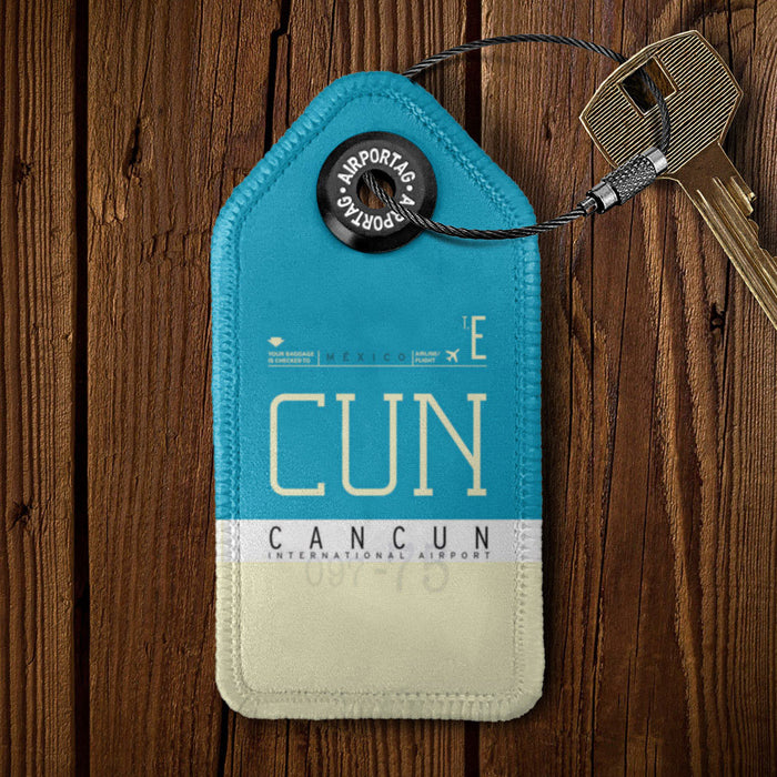 CUN - Cancún Airport - Leather Keychain