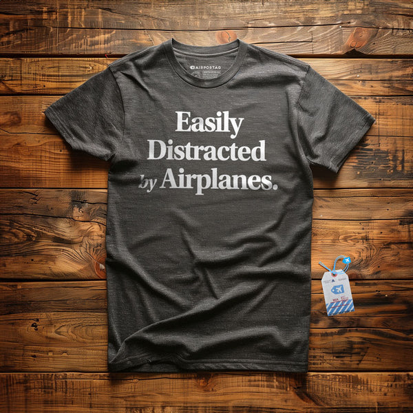 Easily Distracted By Airplanes - T-Shirt