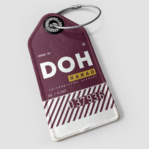 Airport Code Luggage Tag - IATA code DOH baggage tag
