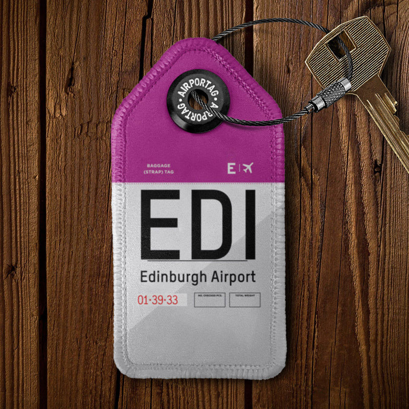 EDI - Edinburgh Airport - Leather Keychain