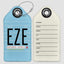 Airport Code Luggage Tag - IATA code EZE baggage tag