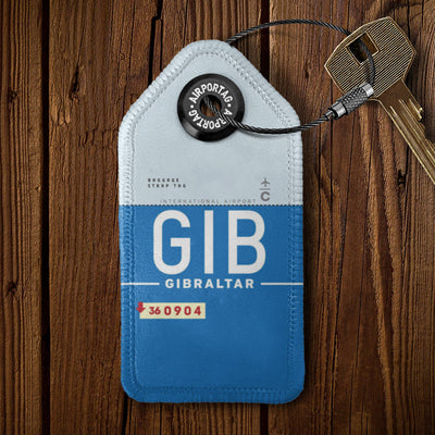 GIB - Gibraltar Intl Airport - Gibraltar - Leather Keychain