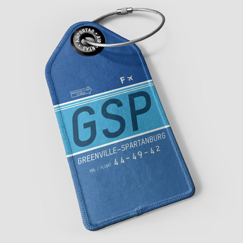 Airport Code Luggage Tag - IATA code GSP baggage tag