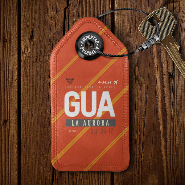 GUA - La Aurora Intl Airport - Guatemala - Leather Keychain