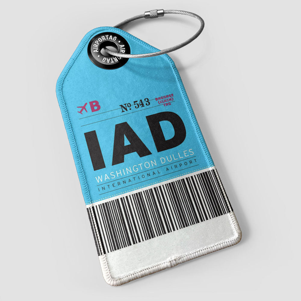 Airport Code Luggage Tag - IATA code IAD baggage tag