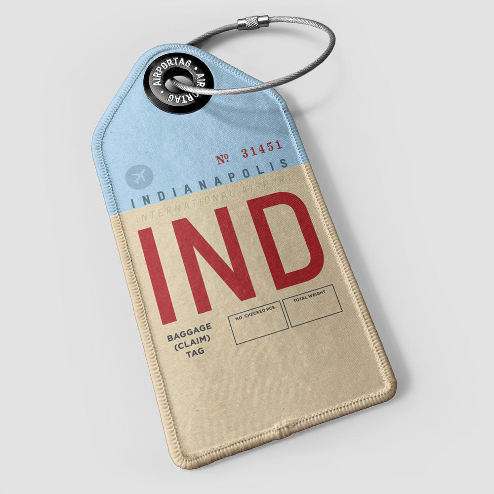 Airport Code Luggage Tag - IATA code IND baggage tag
