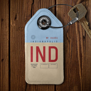 IND - Indianapolis Airport - Leather Keychain