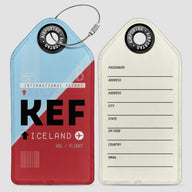 Airport Code Luggage Tag - IATA code KEF baggage tag