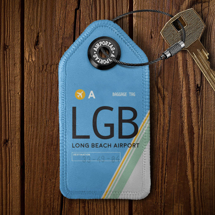 LGB - Long Beach Airport - California, US - Leather Keychain