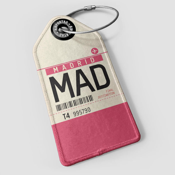 Airport Code Luggage Tag - IATA code MAD baggage tag