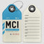 Airport Code Luggage Tag - IATA code MCI baggage tag