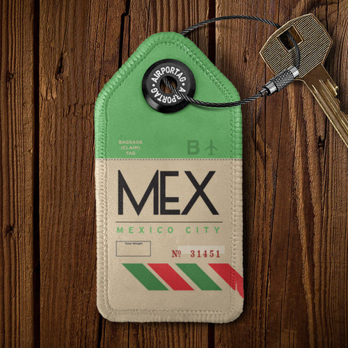 MEX - Mexico City Airport - Leather Keychain