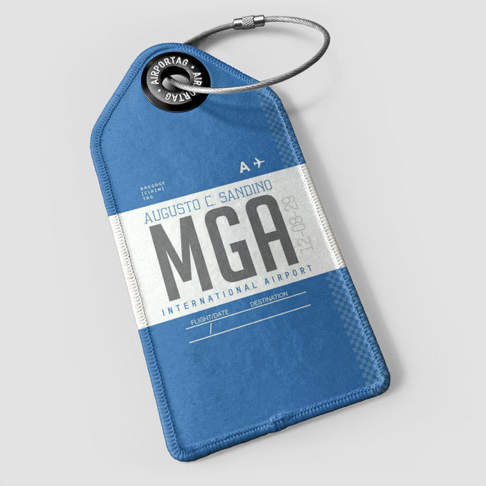Airport Code Luggage Tag - IATA code MGA baggage tag