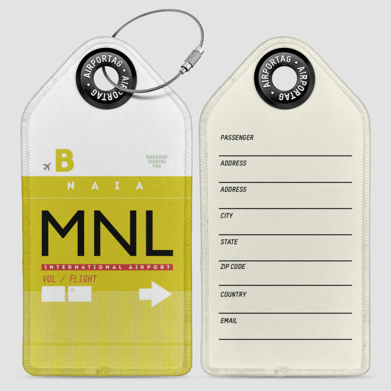 Airport Code Luggage Tag - IATA code MNL baggage tag