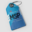 Airport Code Luggage Tag - IATA code MSP baggage tag