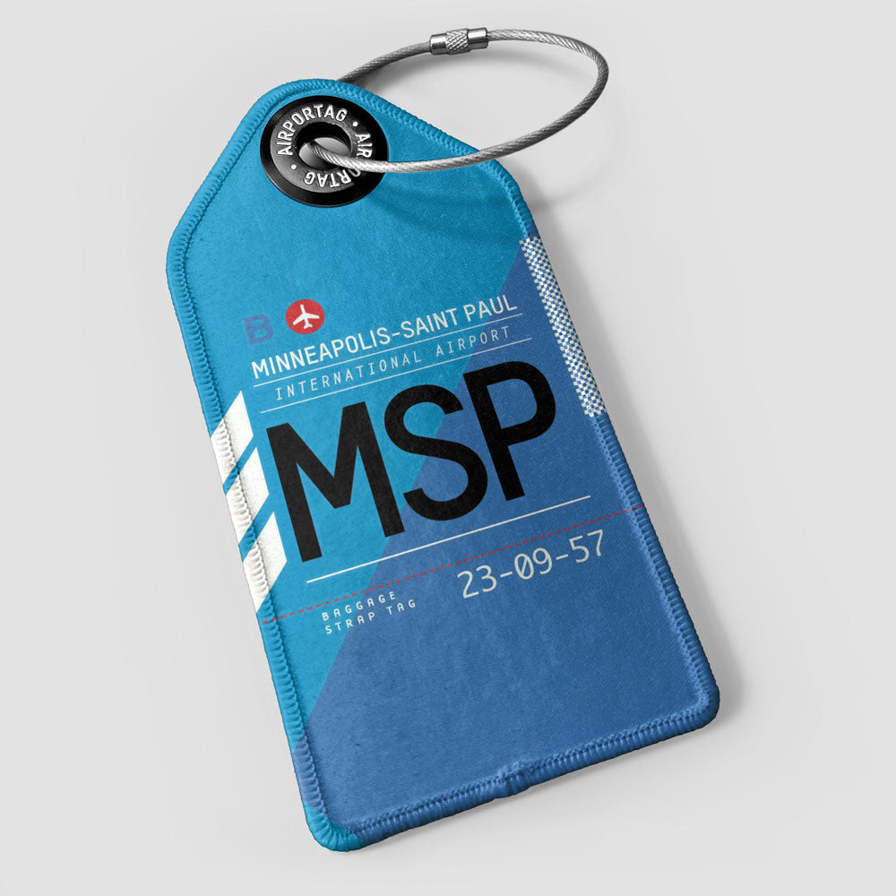 Airport Code Luggage Tag - IATA code MSP baggage tag