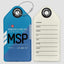 Airport Code Luggage Tag - IATA code MSP baggage tag