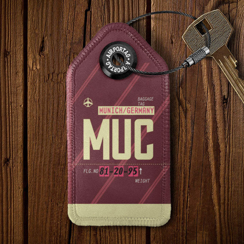 MUC - Munich Airport - Leather Keychain