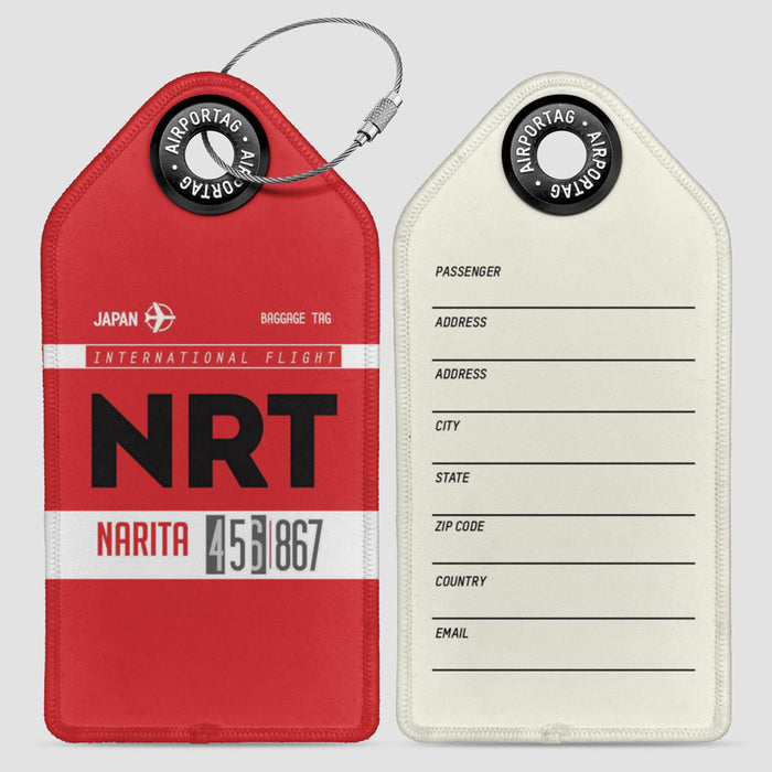 Airport Code Luggage Tag - IATA code NRT baggage tag
