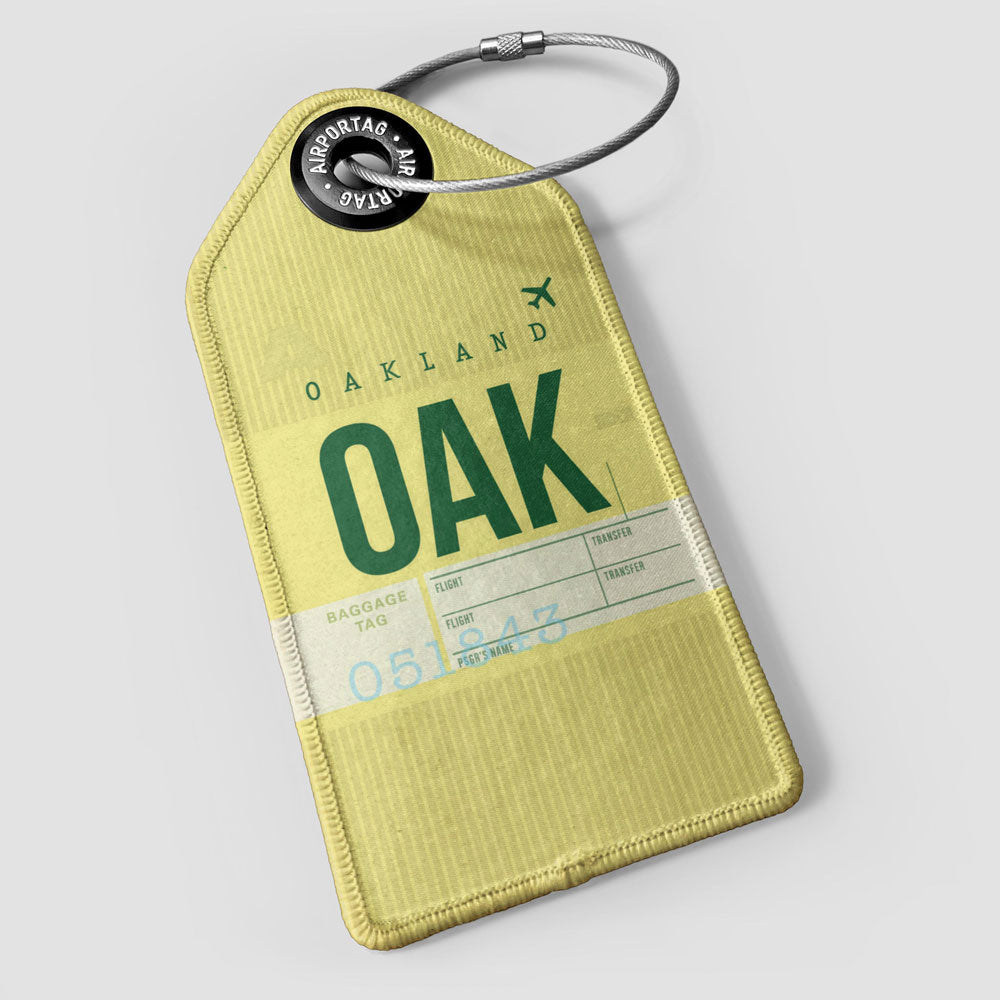 Airport Code Luggage Tag - IATA code OAK baggage tag