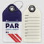 Airport Code Luggage Tag - IATA code PAR baggage tag
