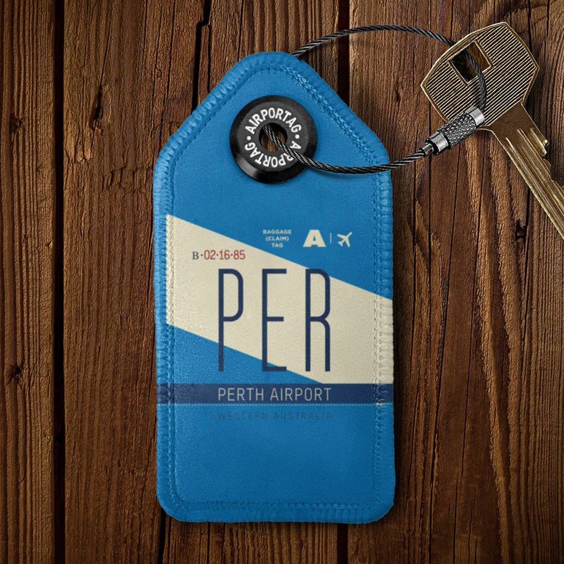 PER - Perth Airport - Leather Keychain
