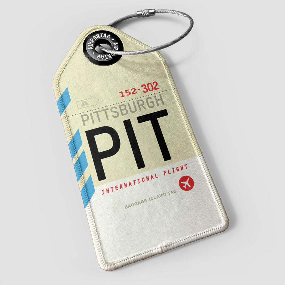 Airport Code Luggage Tag - IATA code PIT baggage tag