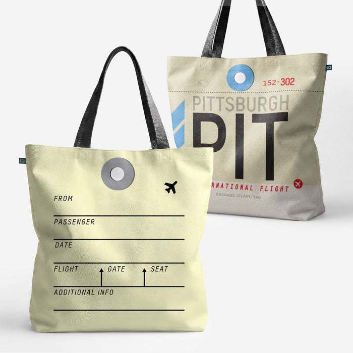 Tote Bag - PIT - Pittsburgh International Airport IATA code PIT.