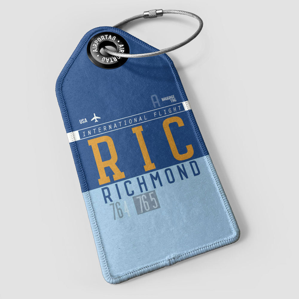 Airport Code Luggage Tag - IATA code RIC baggage tag