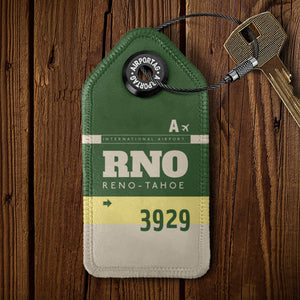RNO - Reno–Tahoe Airport - Nevada - Leather Keychain