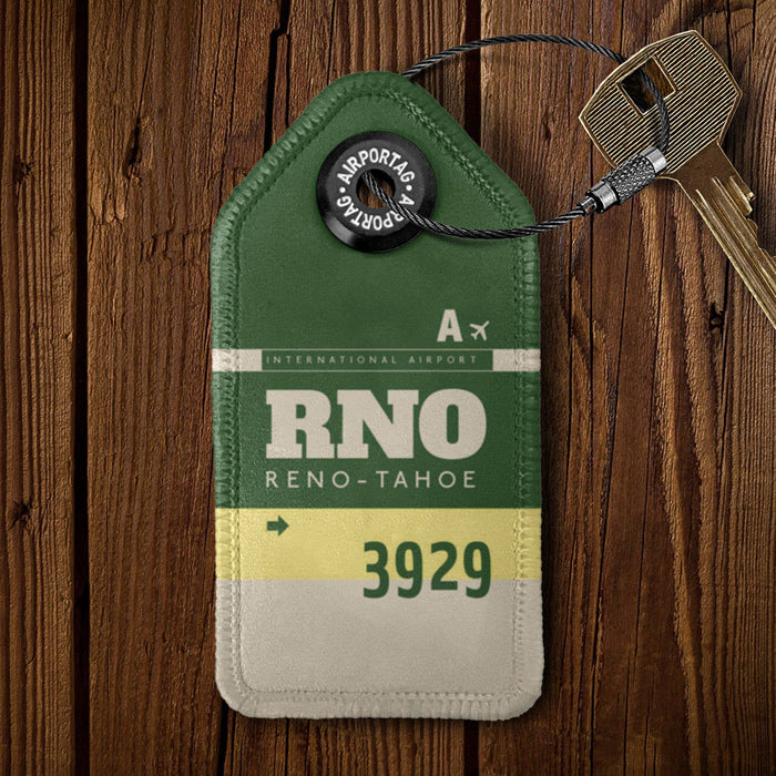 RNO - Reno–Tahoe Airport - Nevada - Leather Keychain
